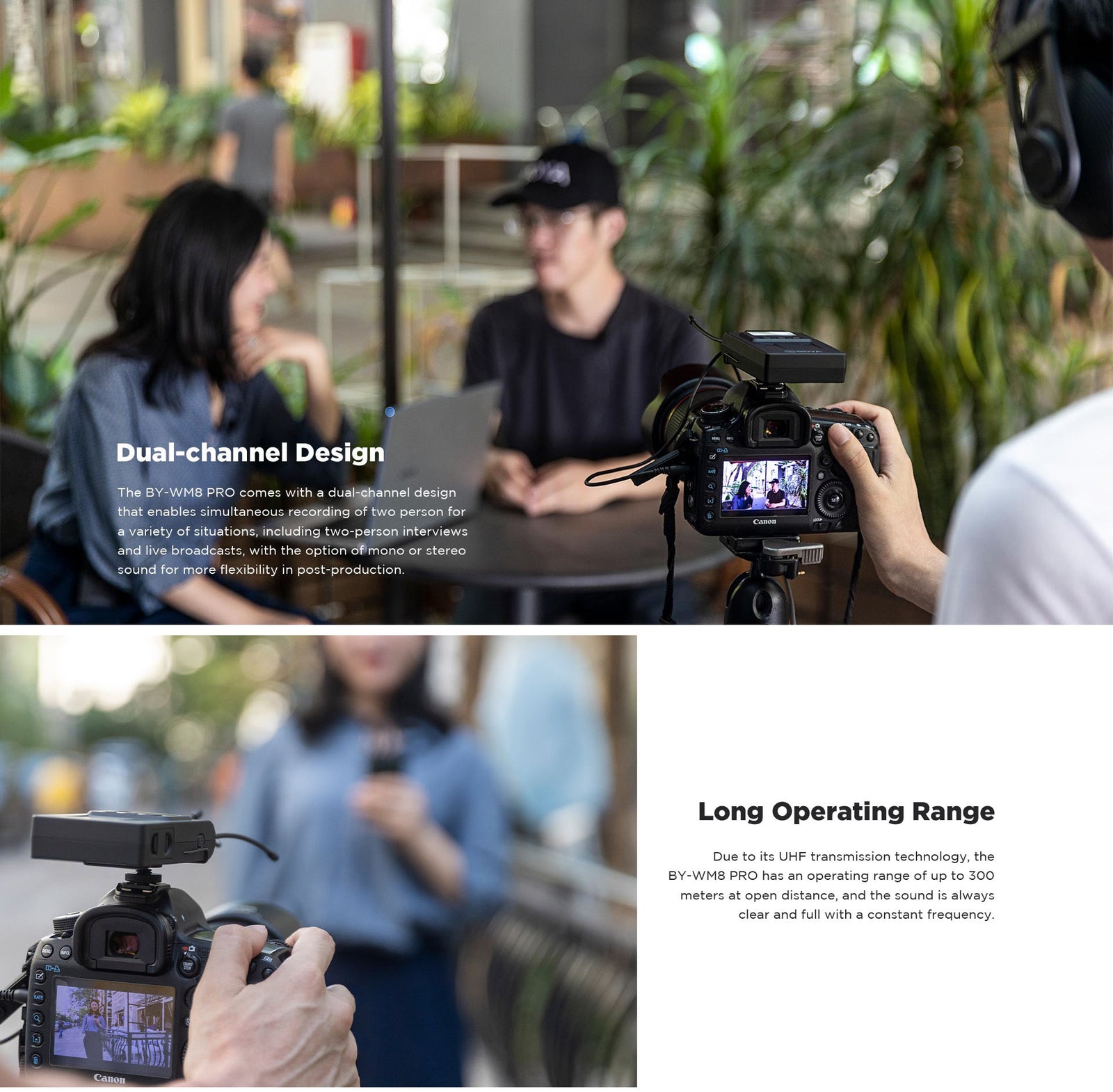 BOYA UHF Dual-Channel Wireless Microphone System (1x TX8 Pro + 1x RX8