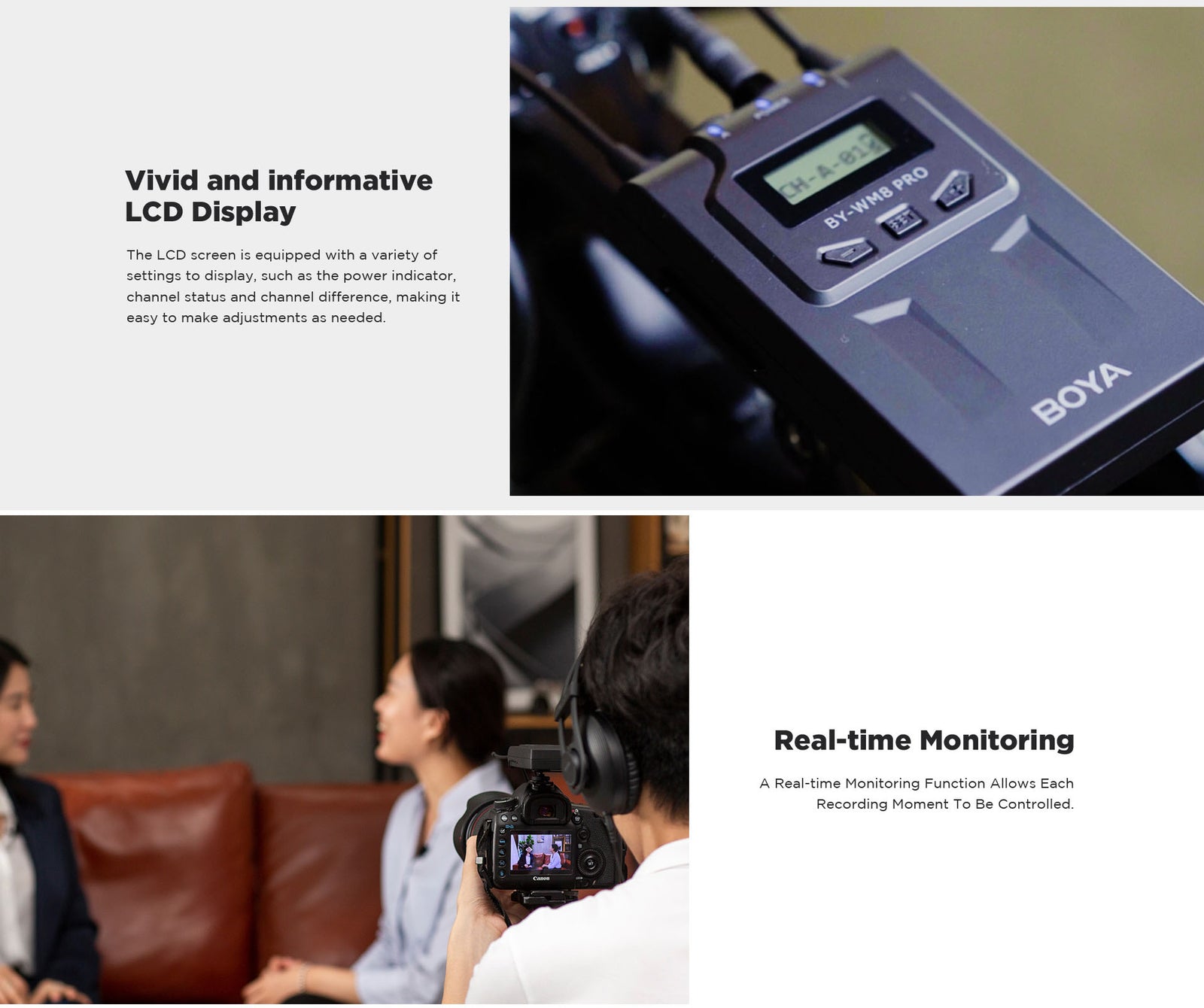 BOYA UHF Dual-Channel Wireless Microphone System (1x TX8 Pro + 1x RX8