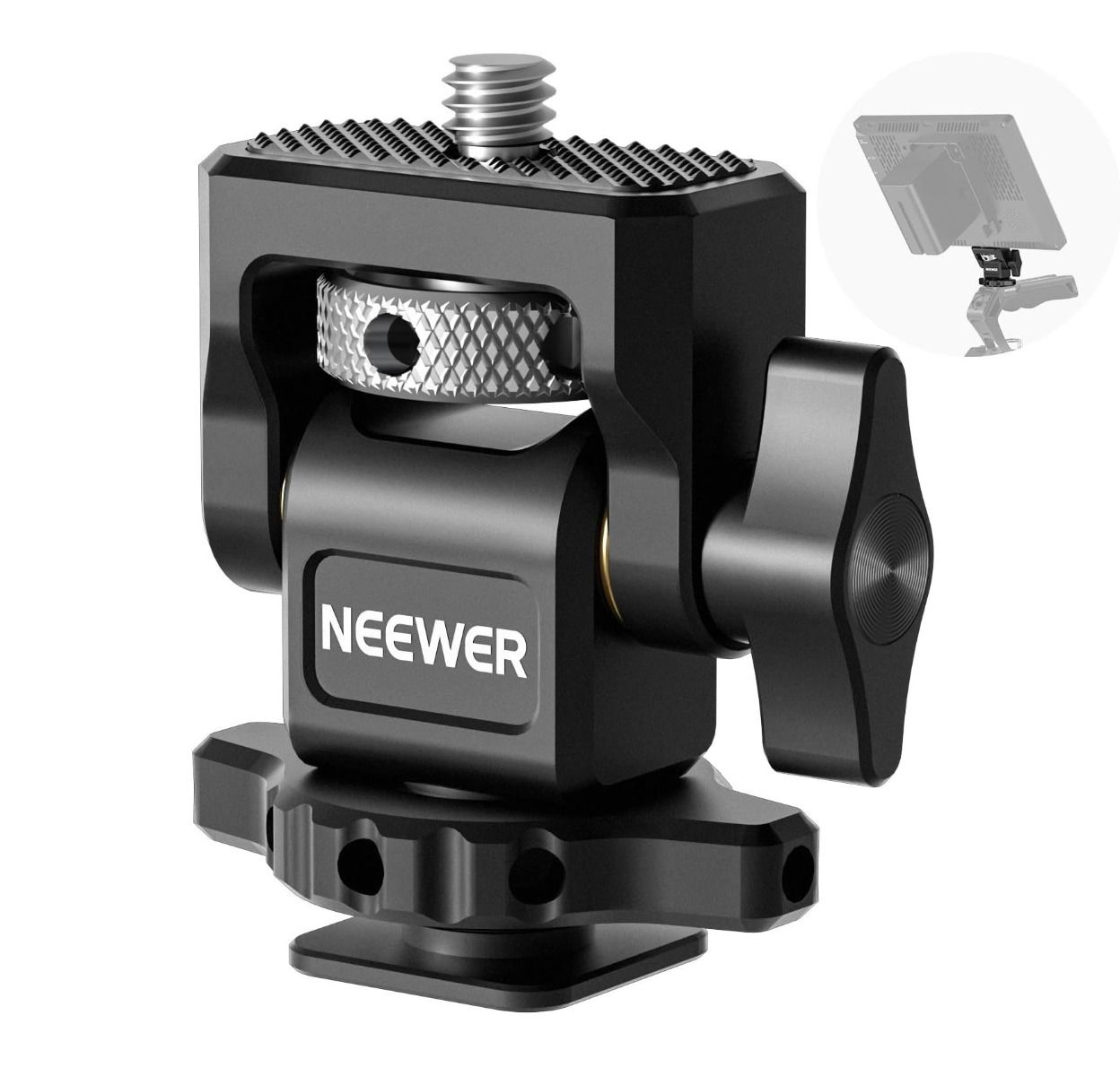 Neewer MA002 360° Swivel 180° Tilt Damping Monitor Mount with Cold Sho