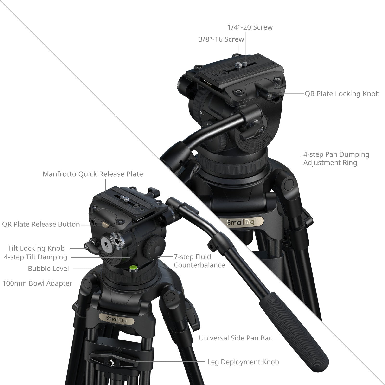 SmallRig FSD18 FreeSpeed Heavy-Duty Aluminum Alloy Tripod 5577