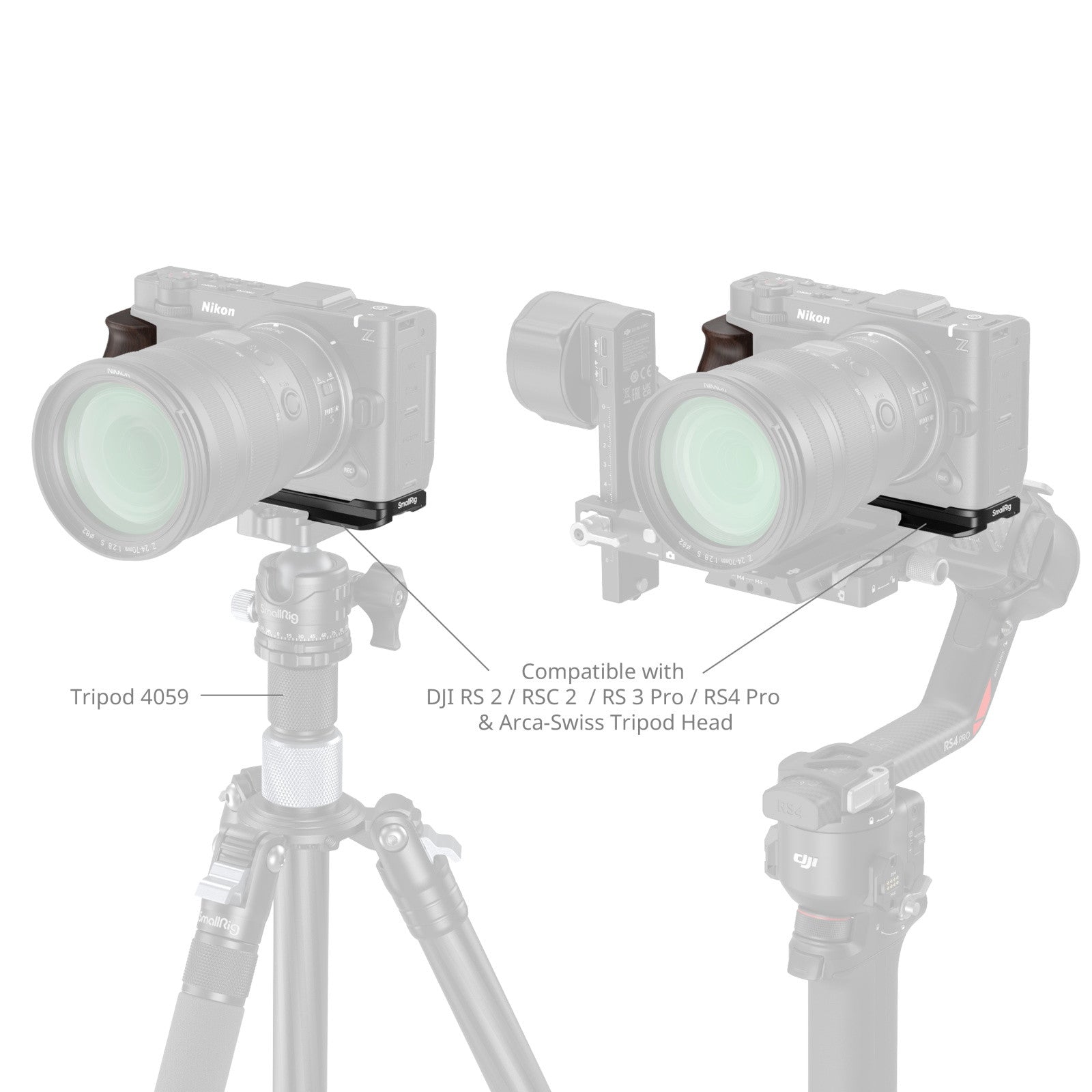 SmallRig L-Shaped Mount Plate with Wooden Handle for Nikon ZR 5906