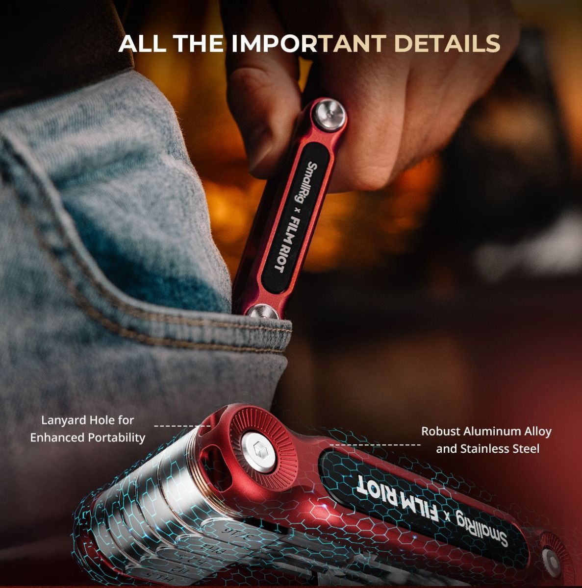 SmallRig x FILM RIOT 10-in-1 Folding Wrench Set with Multiple Angle Po