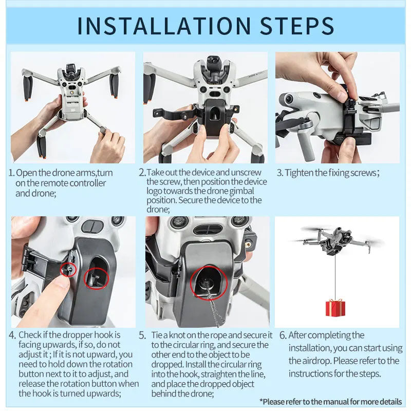 STARTRC Air-Dropping System for DJI Mini 4 Pro (Aux Light Sensor Solut