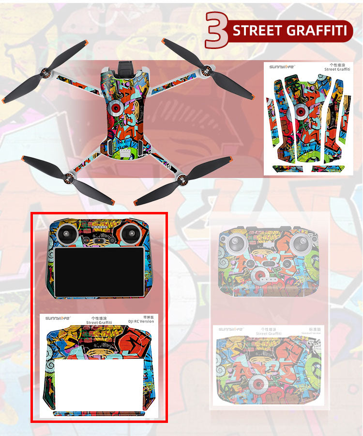 Sunnylife Skin Sticker for Mini 3 (Drone+DJI RC Remote) Street Graffit