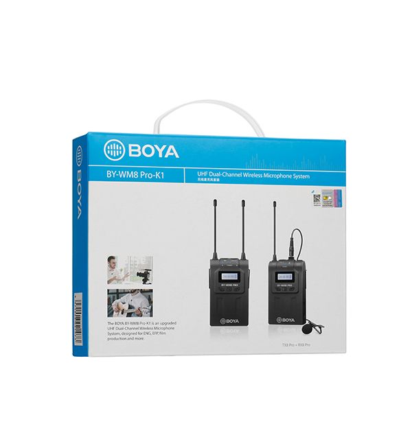 BOYA UHF Dual-Channel Wireless Microphone System (1x TX8 Pro + 1x RX8