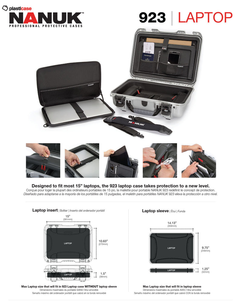 Nanuk 923 Laptop Case (Silver)